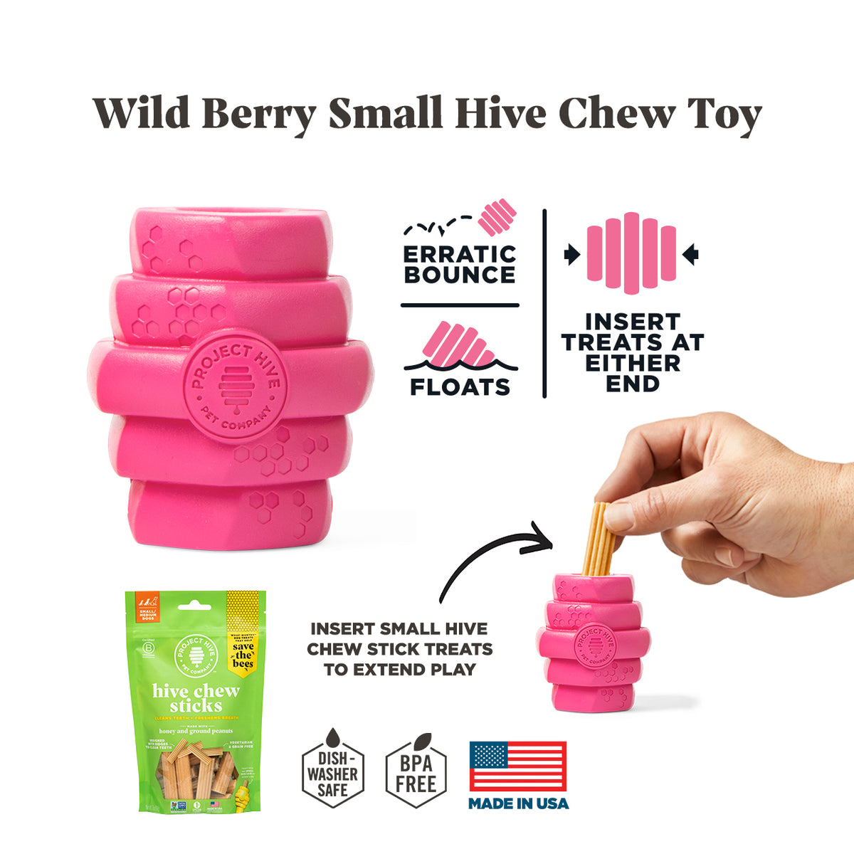 Small Hive Chew Toy - Wild Berry Scent – Project Hive Pet Company LLC